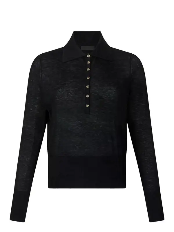 Liu Jo Polo-neck Ribbed Sweater - Black