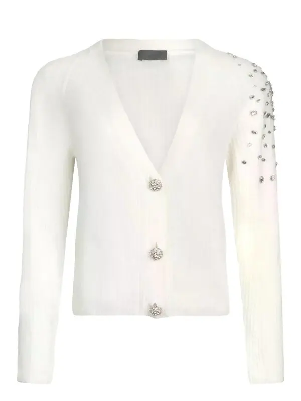 Liu Jo Rhinestone-embellished Cardigan - White