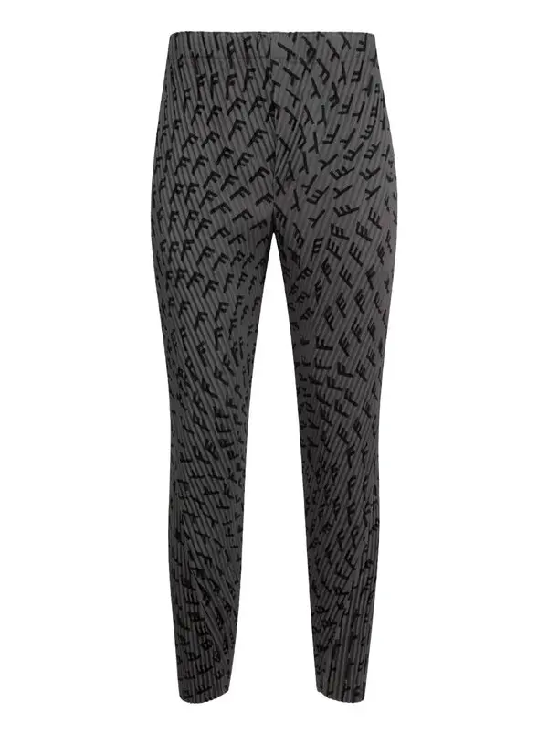 Issey Miyake Pleated Printed Trousers - Grey