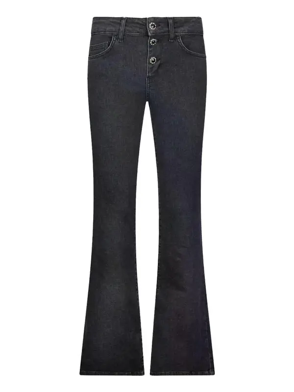 Liu Jo Bootcut Jeans With Button Embellishments - Black