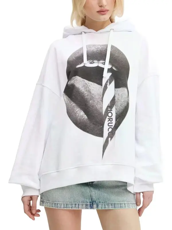 Fiorucci Graphic Cotton Hoodie - White