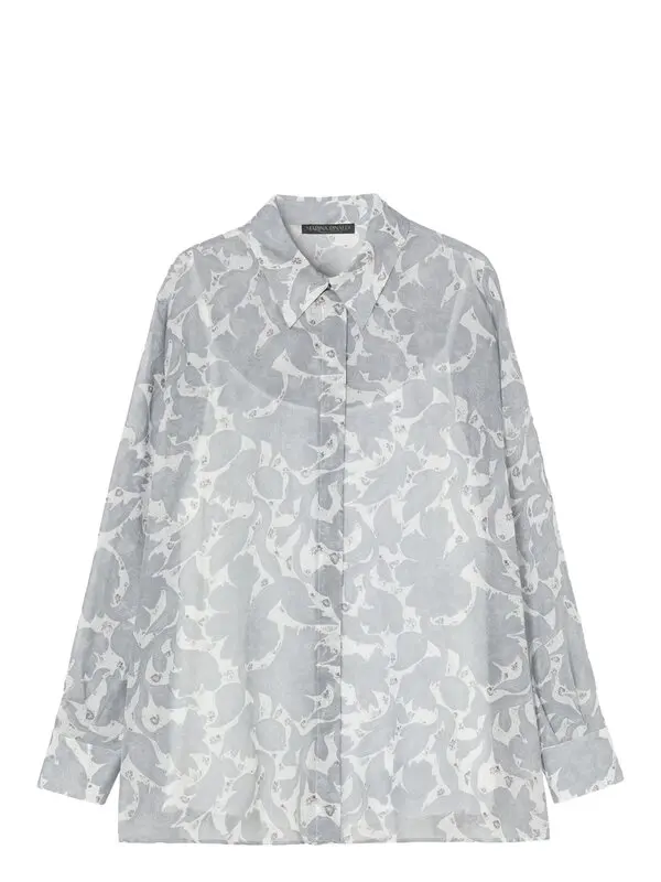 Marina Rinaldi Cotton-silk Voile Spider Shirt - White