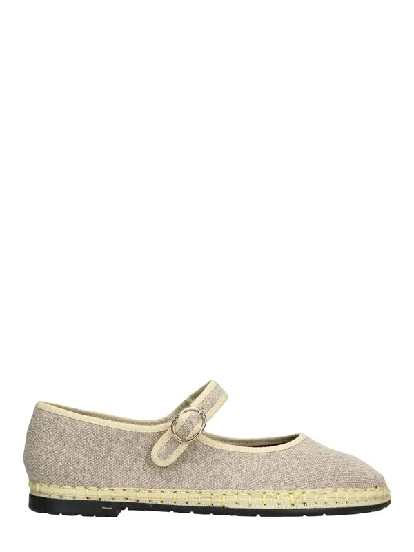 FLABELUS Linen Imelda Mary Janes - Beige