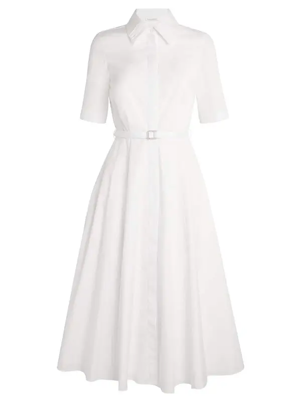 EMILIA WICKSTEAD Cotton Rubie Midi Shirt Dress - White