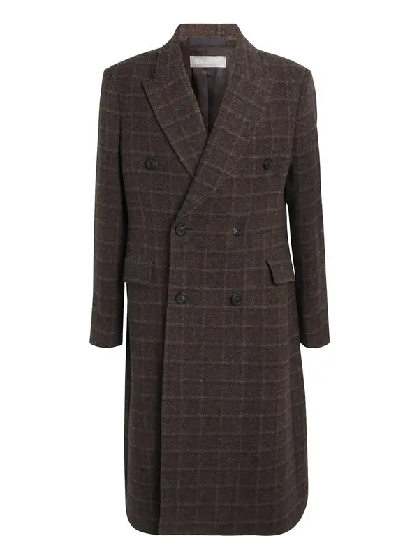 Our Legacy Wool Checked Whale Coat - Brown