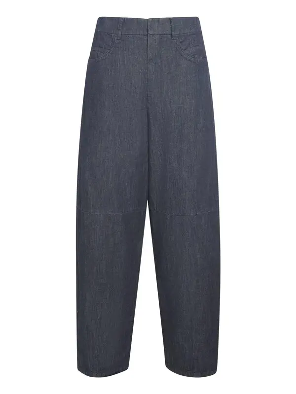 Max Mara Cotton-kapok Barrel-leg Jeans - Blue