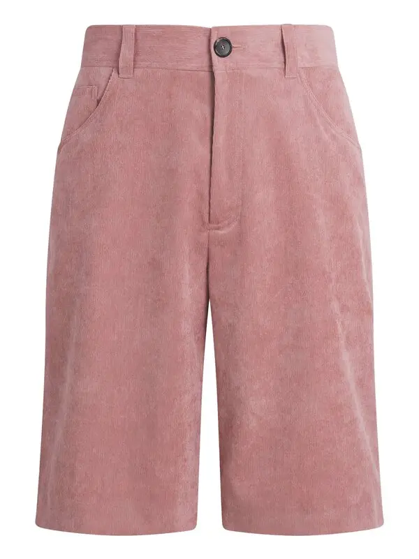 Séfr Corduroy Relaxed Fit Shorts - Pink