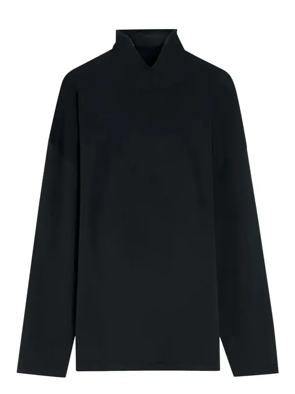 LEMAIRE Relaxed Mock Neck T-shirt - Black