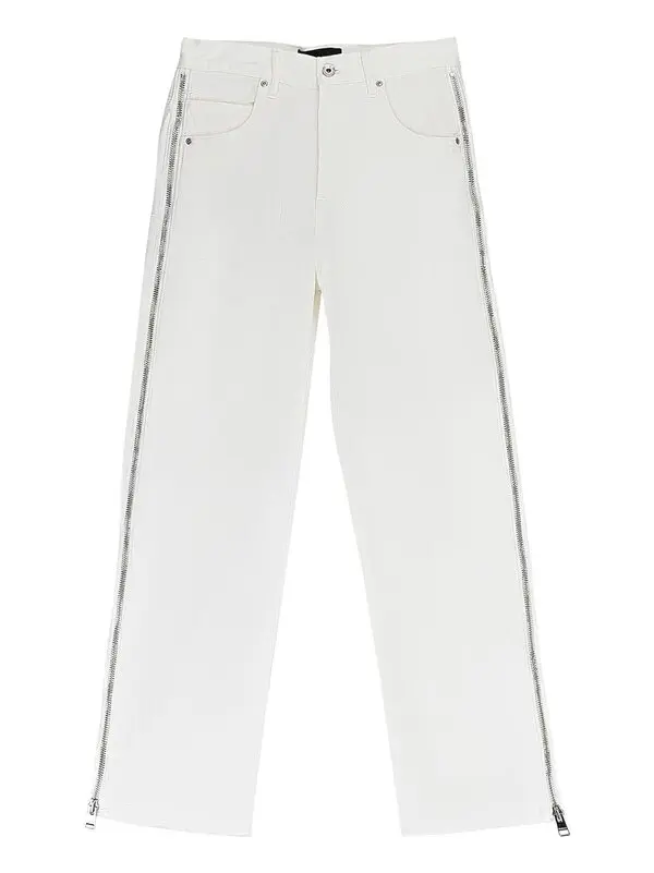PURPLE BRAND Full Side Zip Skinny Jeans - White