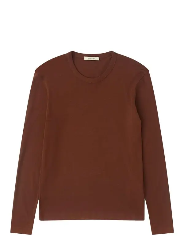 LEMAIRE Rib Long-sleeve Top - Brown
