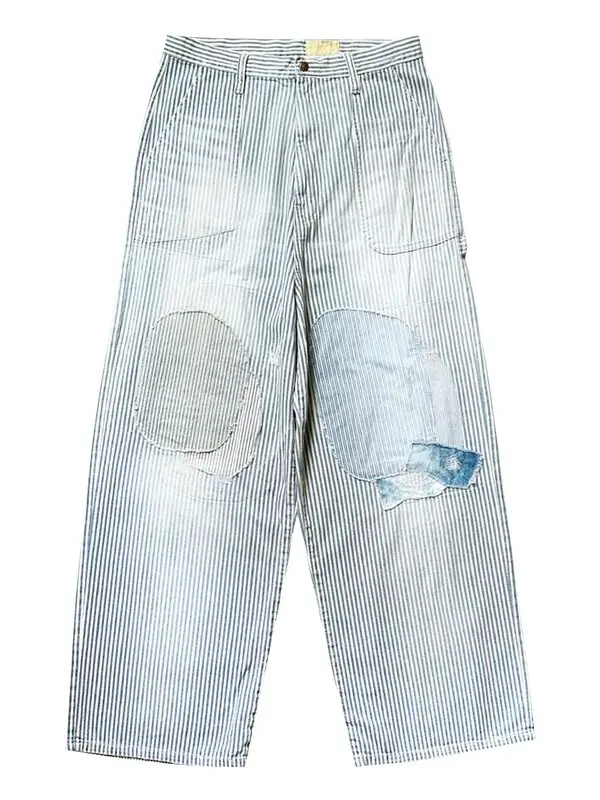 Kapital Stripe Painter Port Baggy Pants - Blue