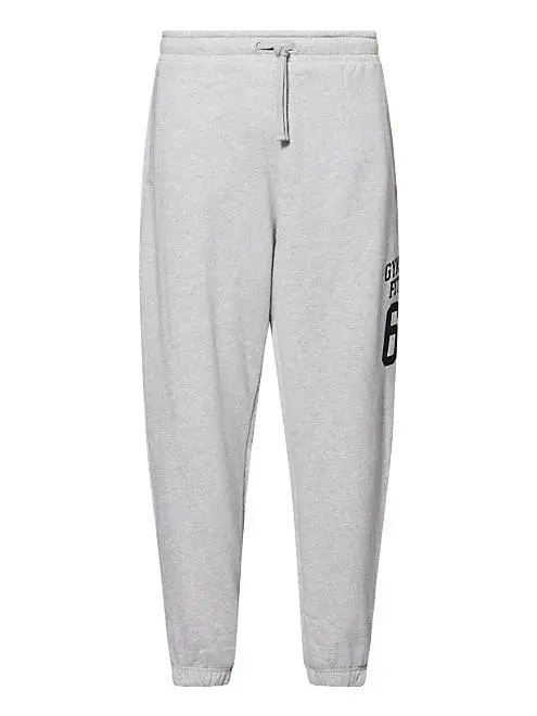GYMSHARK Varsity Oversized Cotton-blend Jogging Bottoms - Light Grey Core Marl