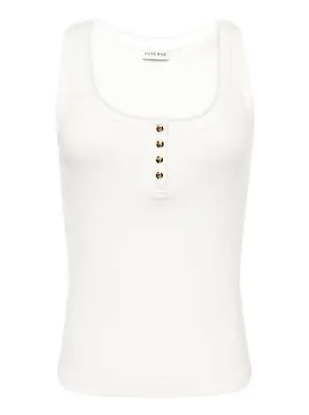 ANINE BING Alessia Sleeveless Stretch-cotton Top - Ivory