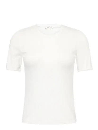 ANINE BING Pia Round-neck Knitted T-shirt - Off White