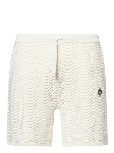 BELIER Relaxed-fit Cotton-crochet Shorts - White