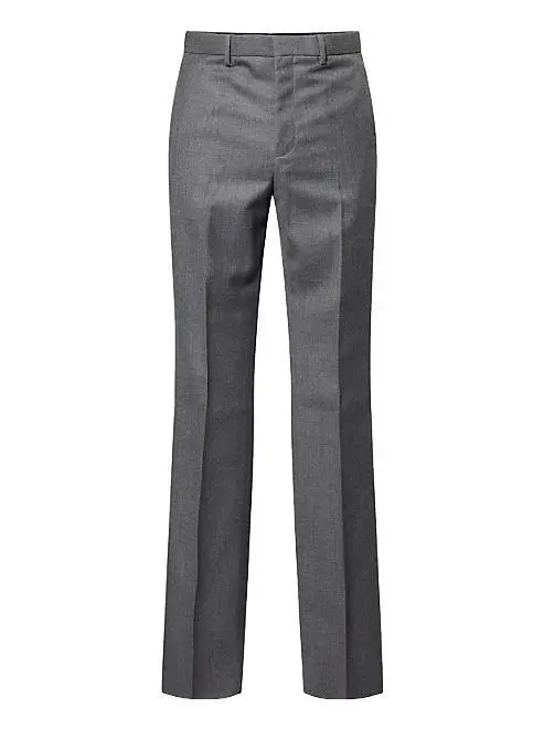 Givenchy Classic-fit Tailored Wool Trousers - Light Grey Melange