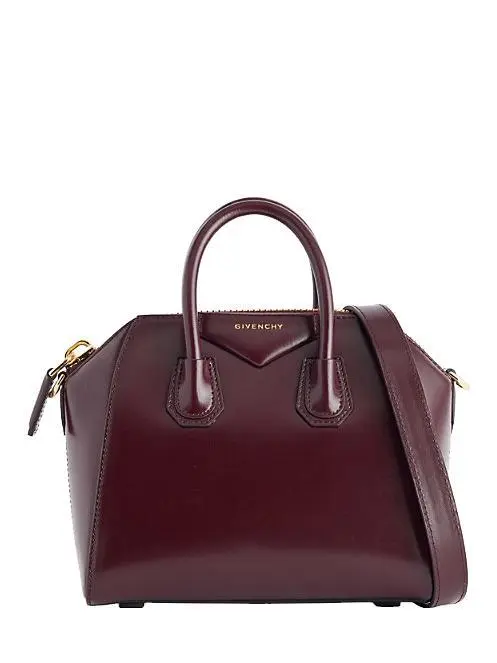 Givenchy Antigona Mini Leather Top Handle Bag - Burgundy