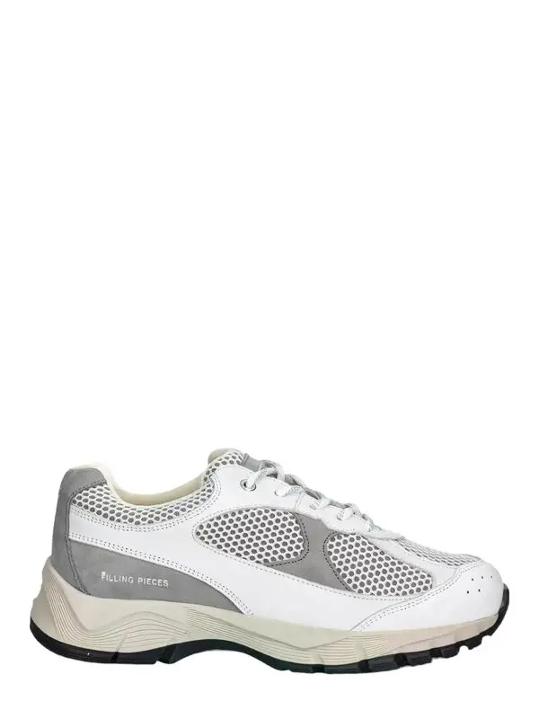 Filling Pieces Oryon Leather Sneakers With Mesh Panels - Grey