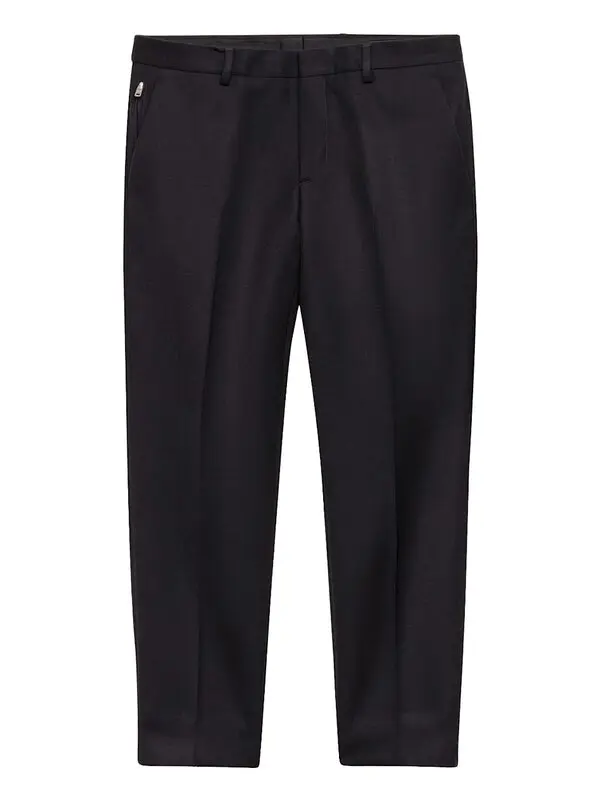 Prada Tapered Gabardine Flat-front Pants - Black