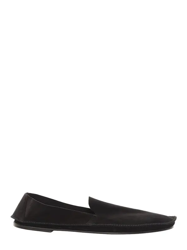 THE ROW Tyler Suede Moc-toe Loafers - Black