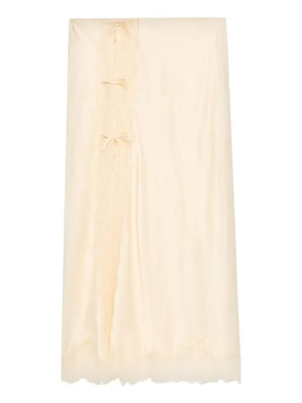 LoveShackFancy Calder Silk-blend Maxi Slip Skirt - Ivory
