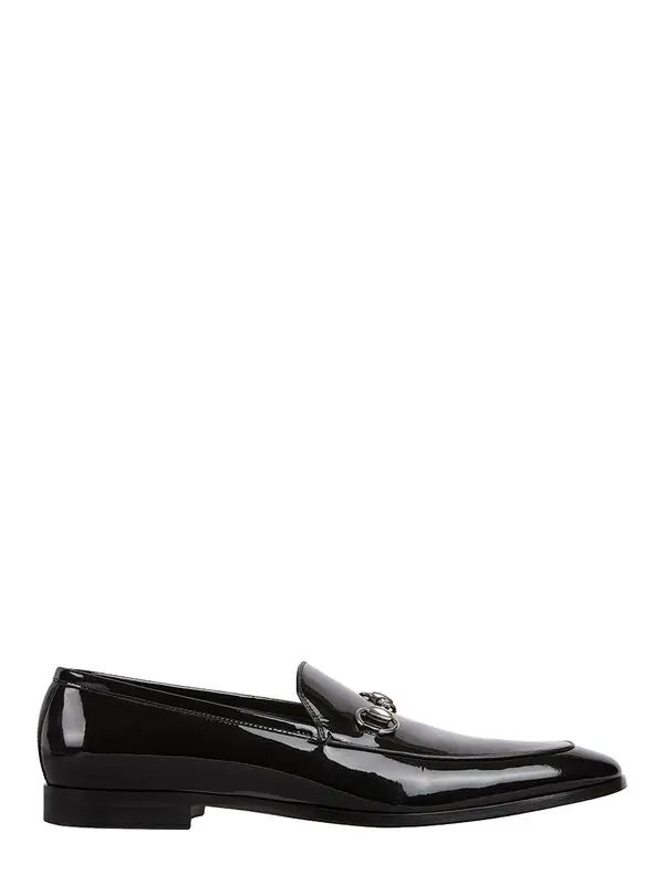 Gucci Patent Leather Bit Loafers - Black