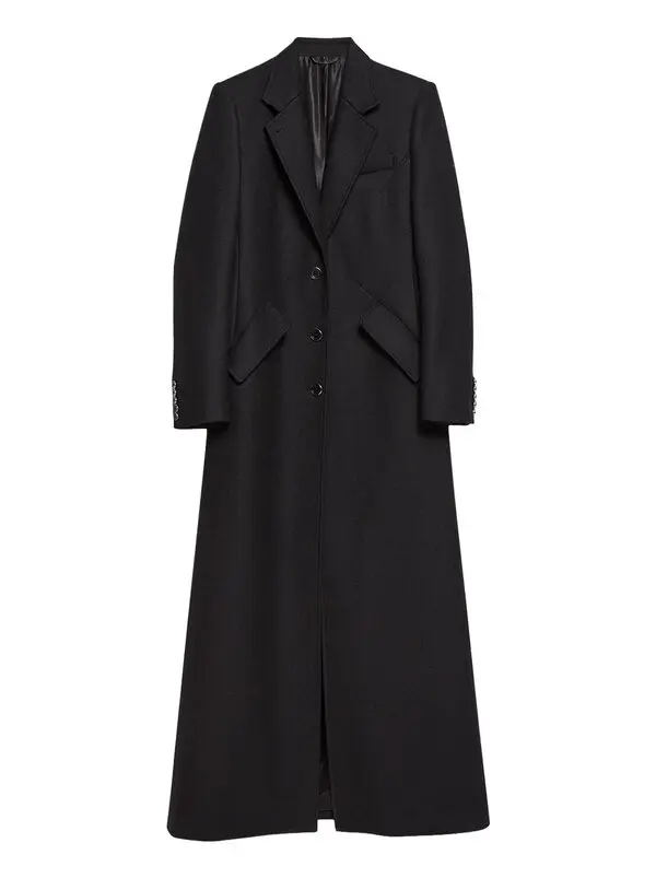 Helmut Lang Sculpted Apex Maxi Coat - Black