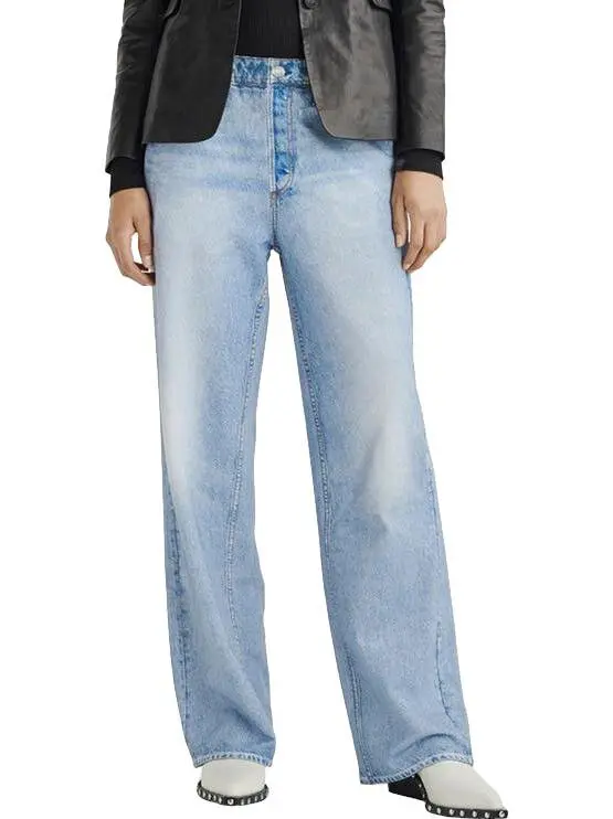 Rag & Bone Rb Miramar Shea Relaxed Straight Leg Cotton Terry Sweatpant Jeans - Tulip