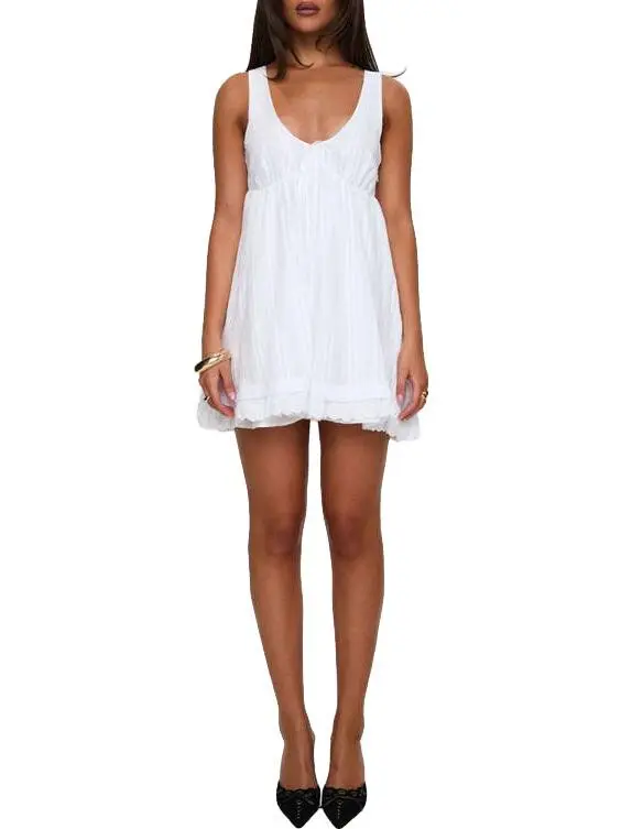 Princess Polly Nelty Cotton Mini Sundress - White