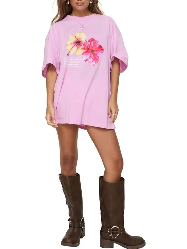 Princess Polly Hibiscus Graphic T-shirt - Pink