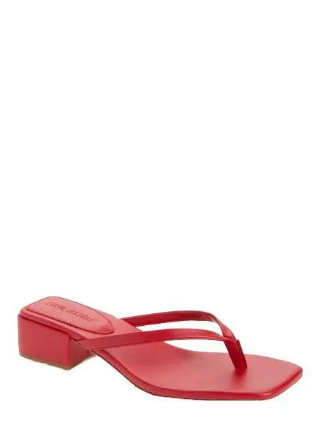 Steve Madden Caribbean Block Heel Flip Flop - Red