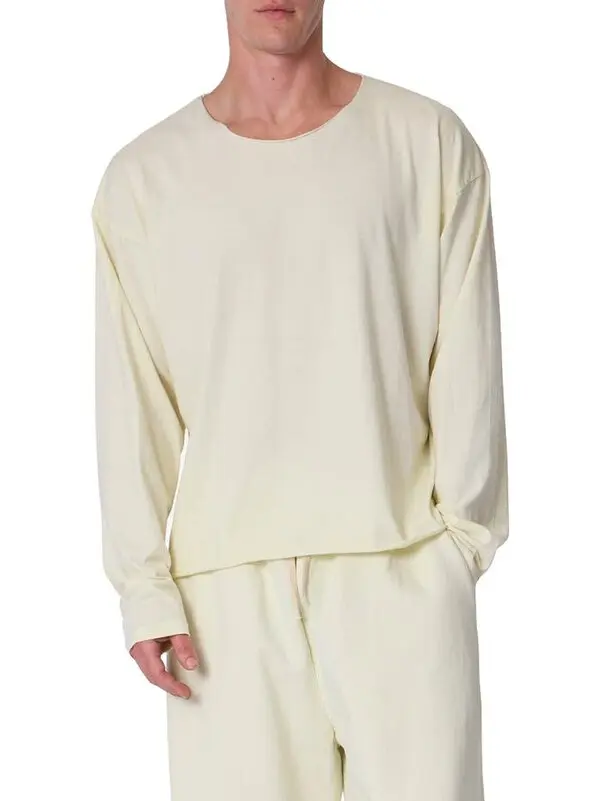 Mnml Raw Hem Oversize Long Sleeve T-shirt - Off White