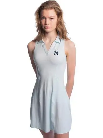 LUSSO New York Yankees V-neck Dress - Light Blue