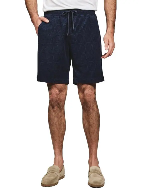 7 Diamonds Ponce Terry Cloth Drawstring Shorts - Navy