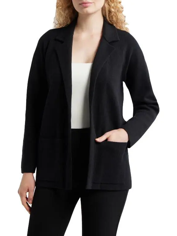 Anne Klein Open Front Knit Blazer - Anne Black