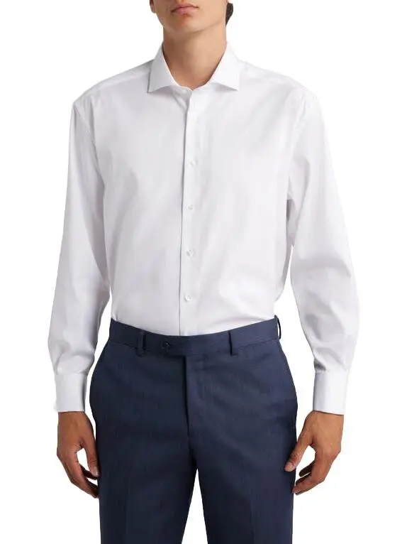 ETERNA Cover Modern Fit Non-iron French Cuff Cotton Dress Shirt - White