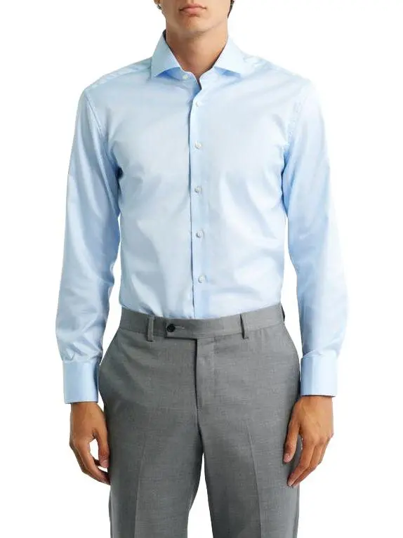 1863 BY ETERNA Luxury Slim Fit Non-iron Dress Shirt - Sky