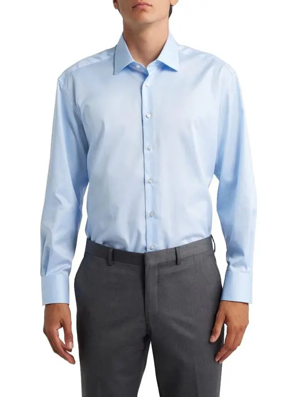 1863 BY ETERNA Luxury Comfort Slim Fit Non-iron Dress Shirt - Sky