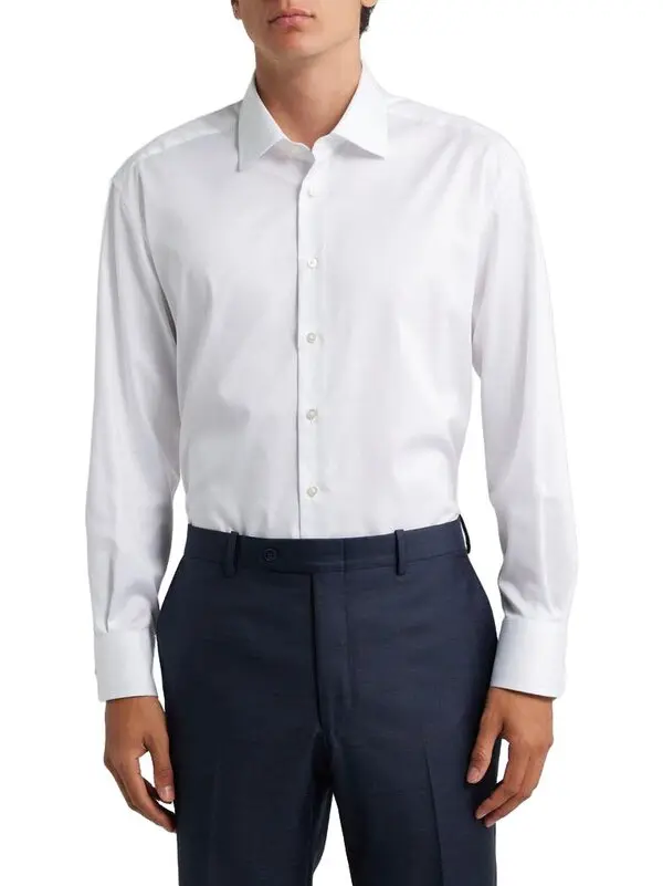 1863 BY ETERNA Luxury Comfort Slim Fit Non-iron Dress Shirt - White