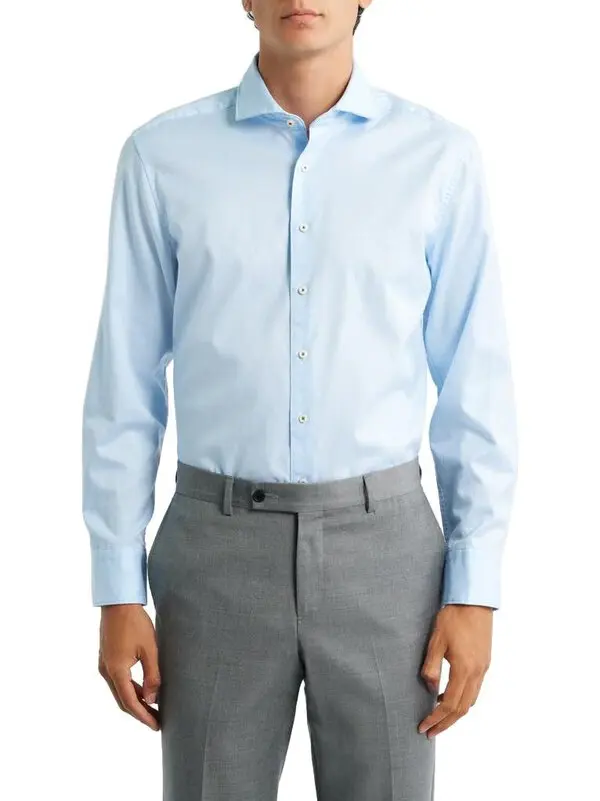 1863 BY ETERNA Soft Luxury Slim Fit Dress Shirt - Light Blue