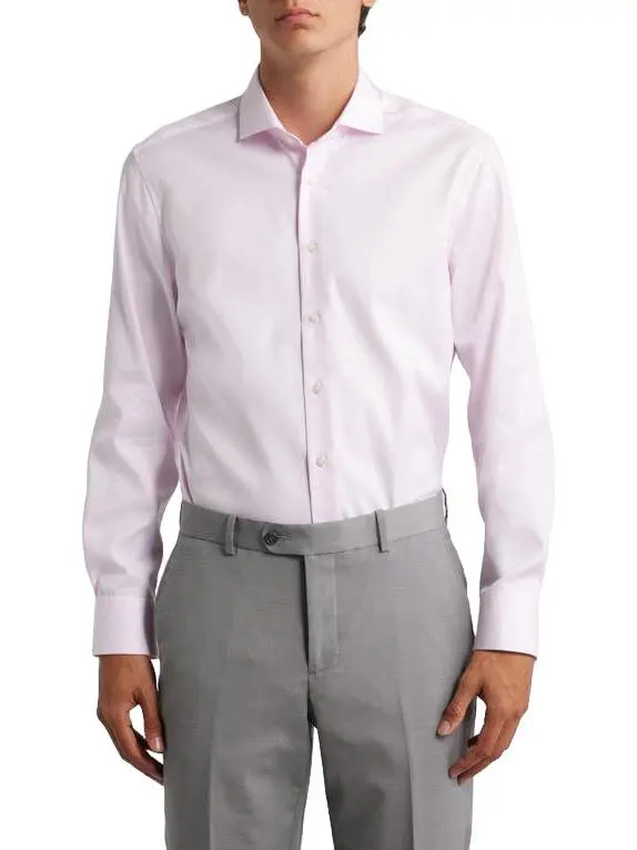 ETERNA Slim Fit Non-iron Cotton Twill Cover Shirt - Pink