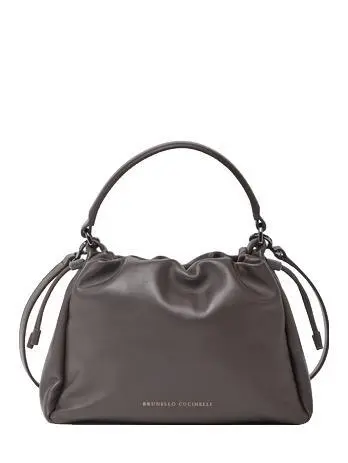 Brunello Cucinelli Small Leather Bucket Bag - Brown