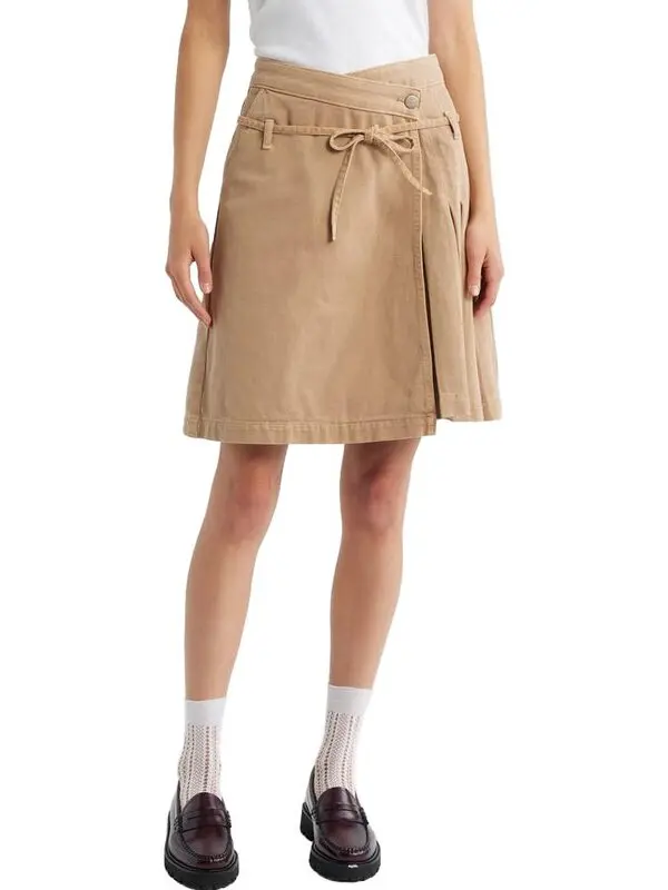 DAMSON MADDER Kat Crossover Denim Kilt - Tan