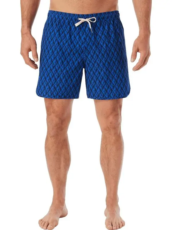FAIR HARBOR Anchor Water-repellent Swim Trunks - Diamond Sharks