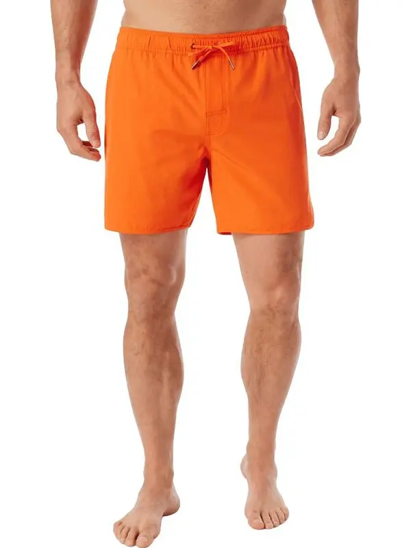 FAIR HARBOR Anchor Water-repellent Swim Trunks - Neon Orange