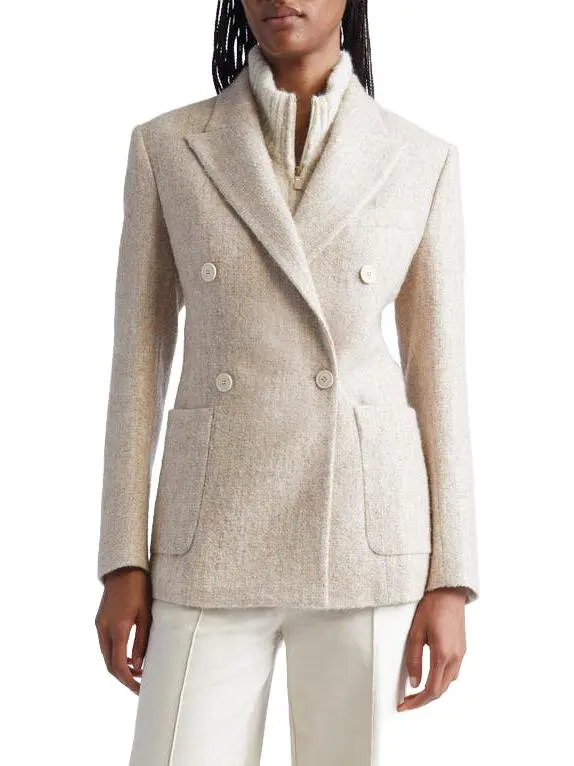 Eleventy Double-breasted Tweed Blazer - 02 Sand