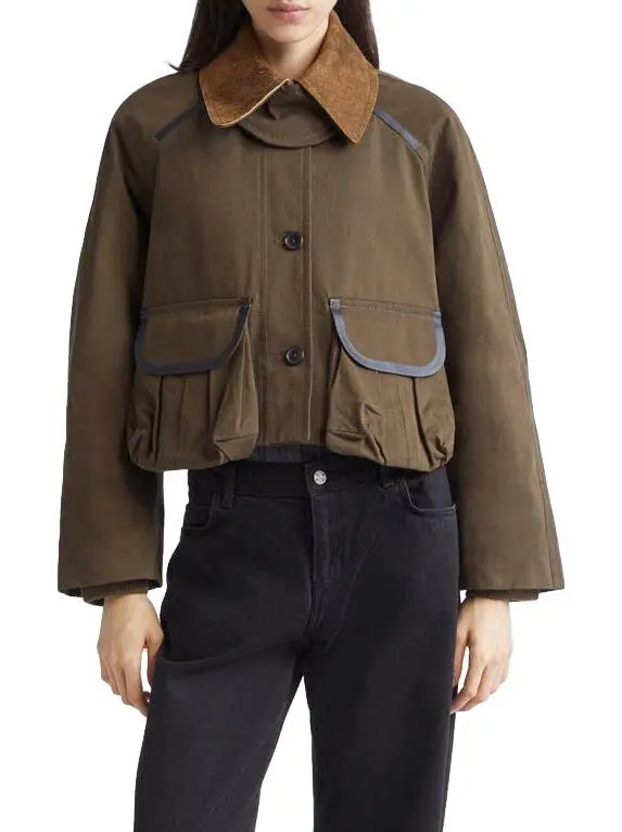 NACKIYE Precious Cargo Crop Jacket - Khaki Green