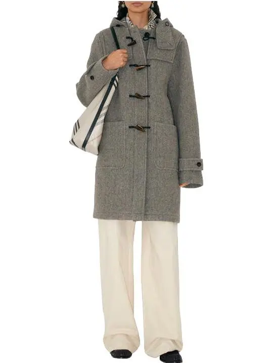 Burberry Wool Duffle Coat - Limestone