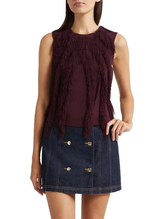 Ulla Johnson Bonnie Fray Sleeveless Top - Mahogany