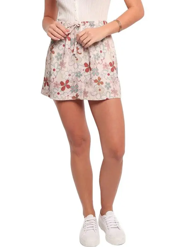 PETAL & PUP Floral Drawstring Mini Skirt - Mirabelle Print